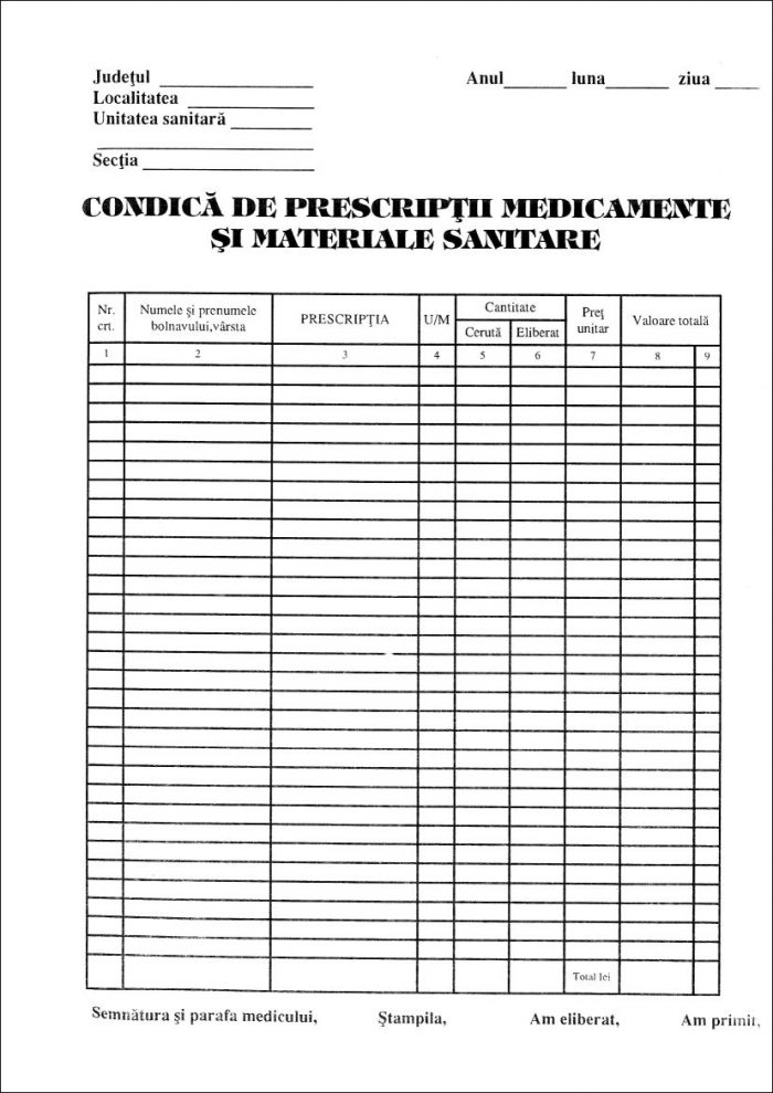 Condica medicamente A4 – DarcomShop.ro