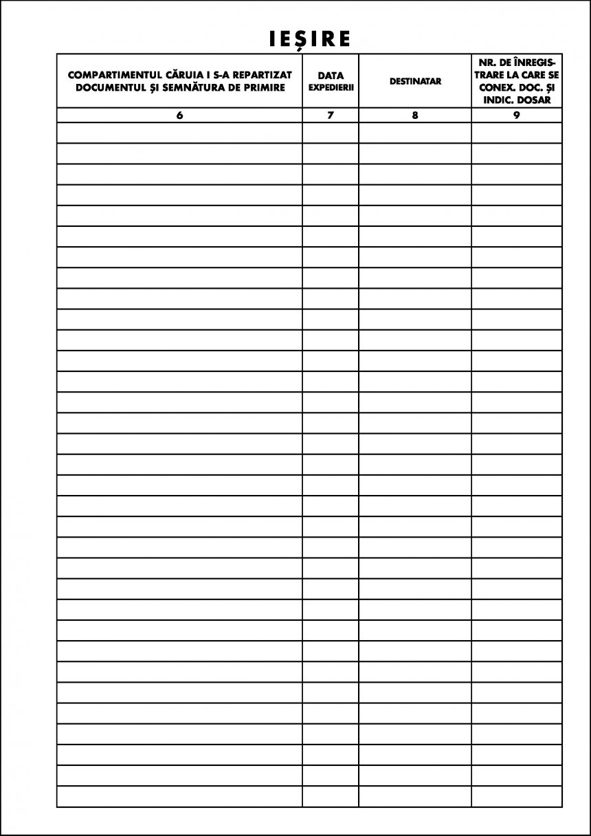 Registru intrare-ieșire, A4, 100 file, imprimat tipizat, Darcom ...