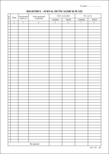 Registru jurnal incasari si plati – DarcomShop.ro